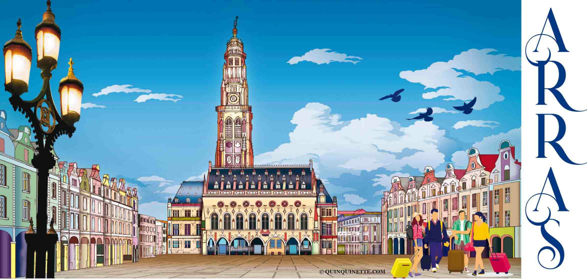 ARRAS GRAND PLACE DESSIN - Quinquinette